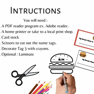 What's Your Burger Name Game NAME TAGS + Sign, BBQ Party, Cookout ...