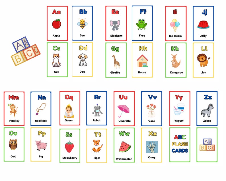 Abc's Flashcards, Educational Cards, A-Z Cards, Learn Abcs, Alphabet ...