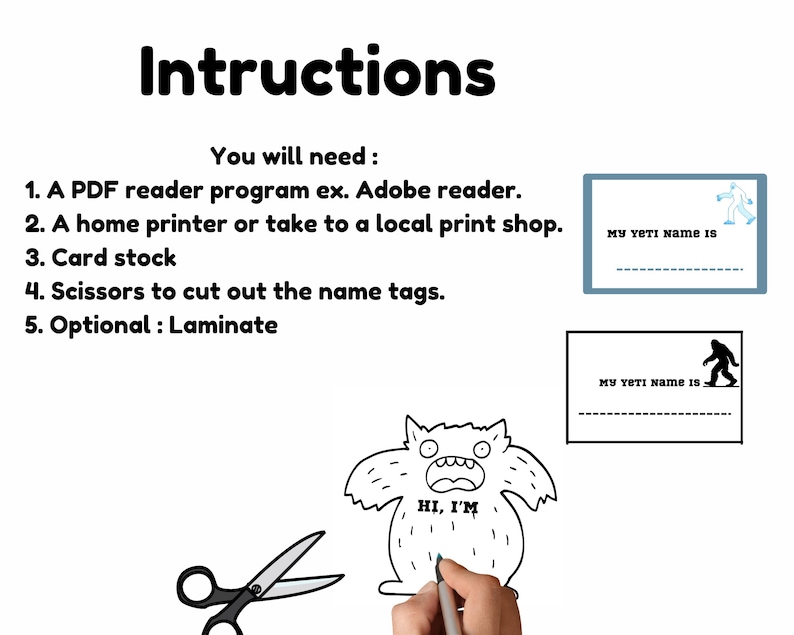 What's Your Yeti Name Game NAME TAGS & SIGN, Yeti Birthday Party ...