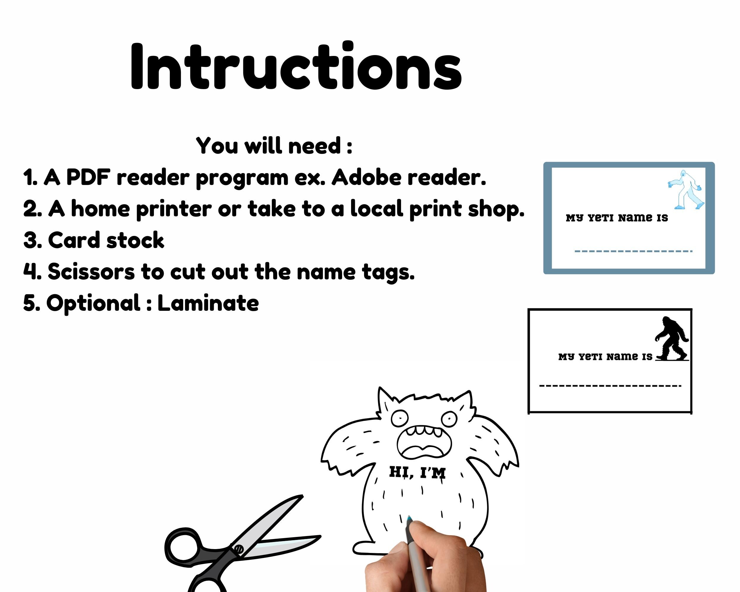 What's Your Yeti Name Game NAME TAGS & SIGN, Yeti Birthday Party ...