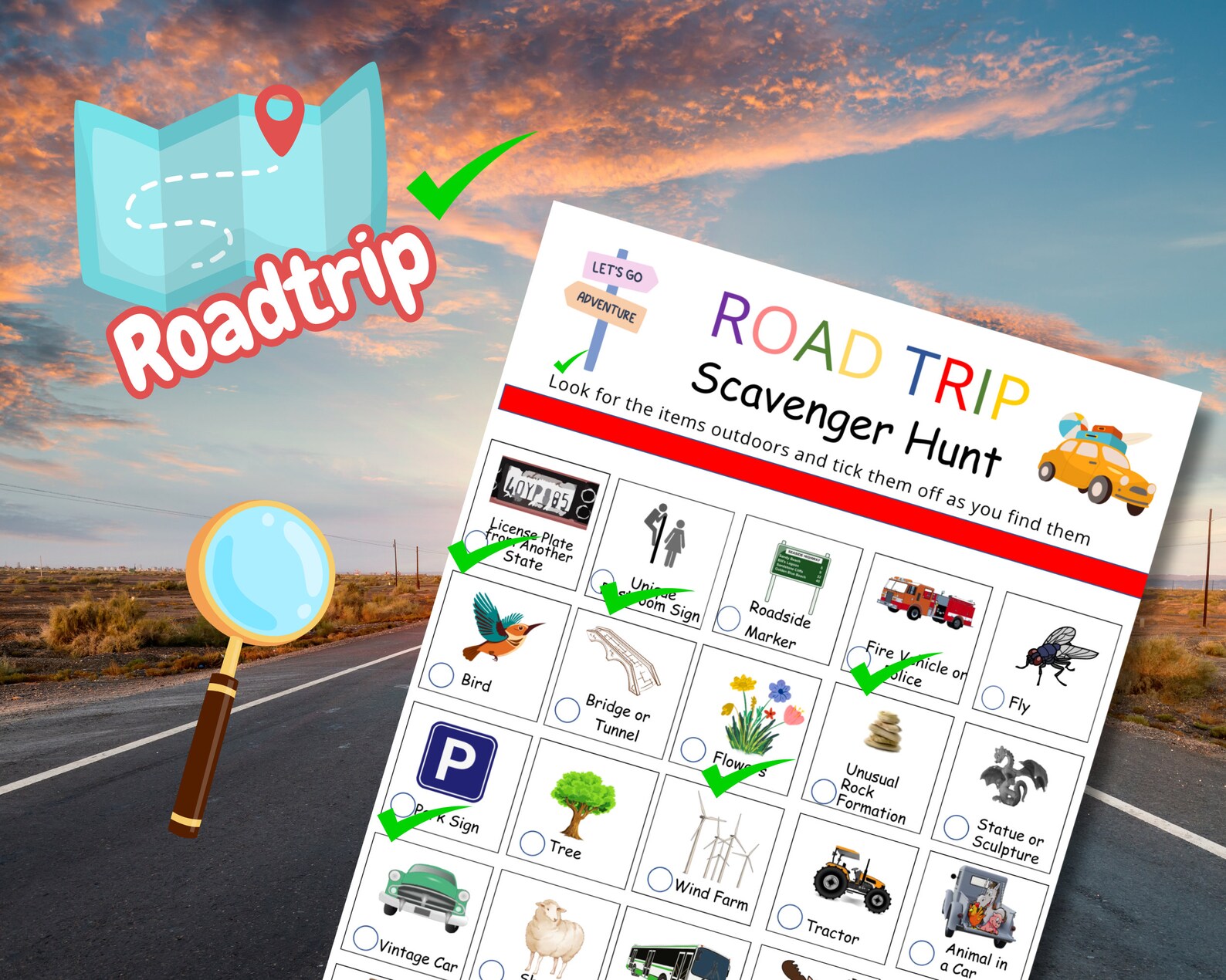 Family Vacation Scavenger Hunt, Kids Road Trip Games Printable, Family ...