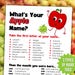 What's Your Apple Name Game NAME TAGS + SIGN Printable, Apple-themed ...