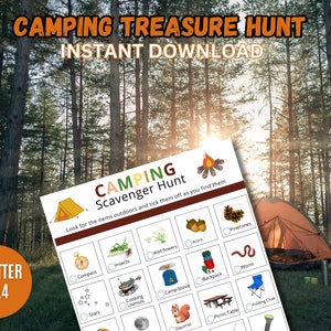 Printable Camping Scavenger Hunt, Outdoor Camp Game Activity for Kids ...