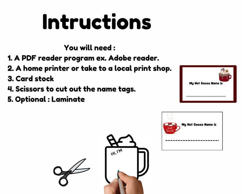 What's Your Hot Cocoa Name Game NAME TAGS + SIGN, Hot Cocoa Bar Decor ...