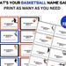 What's Your Basketball Name Game NAME TAGS + Sign, Basketball Birthday ...