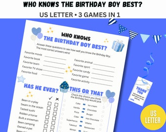 Who Knows the Birthday Boy Best Game Printable How Well Do You Know the ...