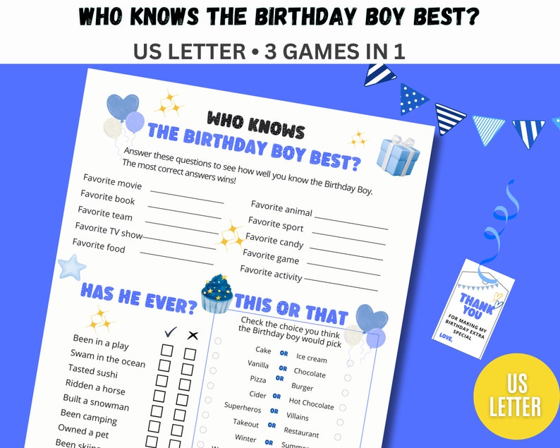Who Knows the Birthday Boy Best Game, How Well Do You Know the Birthday ...
