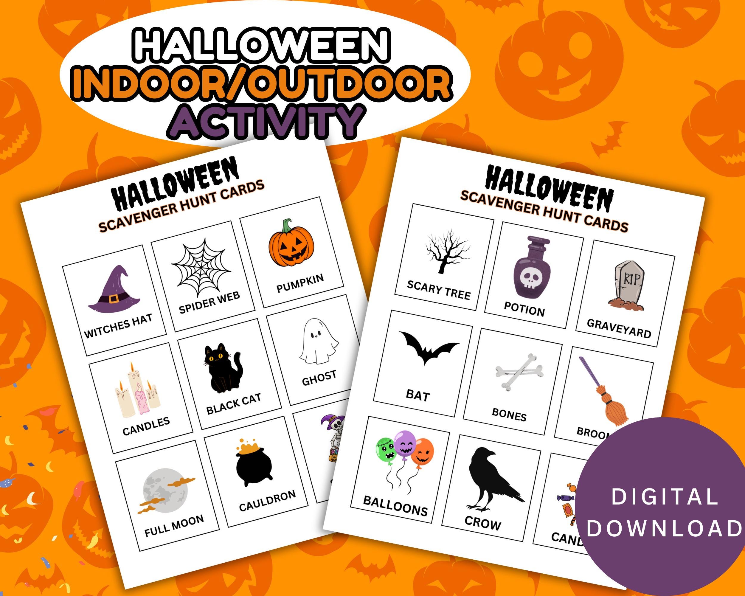 Halloween Scavenger Hunt, Indoor Outdoor Party Games, Printable ...