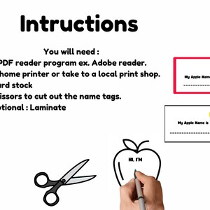 What's Your Apple Name Game NAME TAGS + SIGN Printable, Apple-themed ...