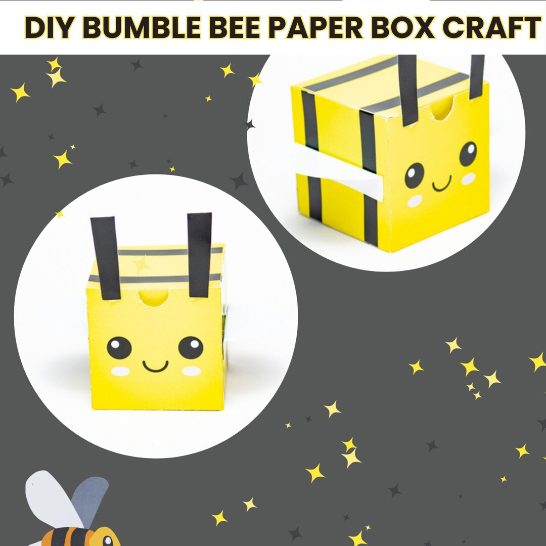 3d Paper Crafts Bumble Bee Box, Mothers Day Craft Ideas, Party Favors ...