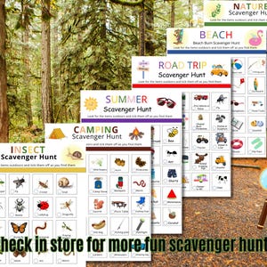 Printable Beach Scavenger Hunt, Outdoor Game Activity for Kids, Nature ...