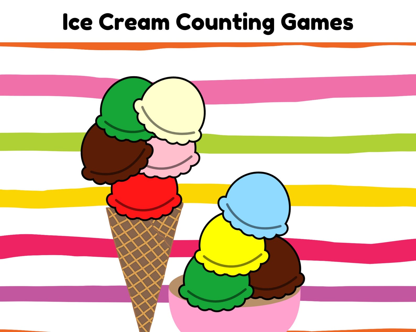 Ice Cream Counting Activity, Printable Game for Toddlers and ...