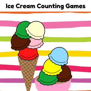 Ice Cream Counting Activity, Printable Game for Toddlers and ...