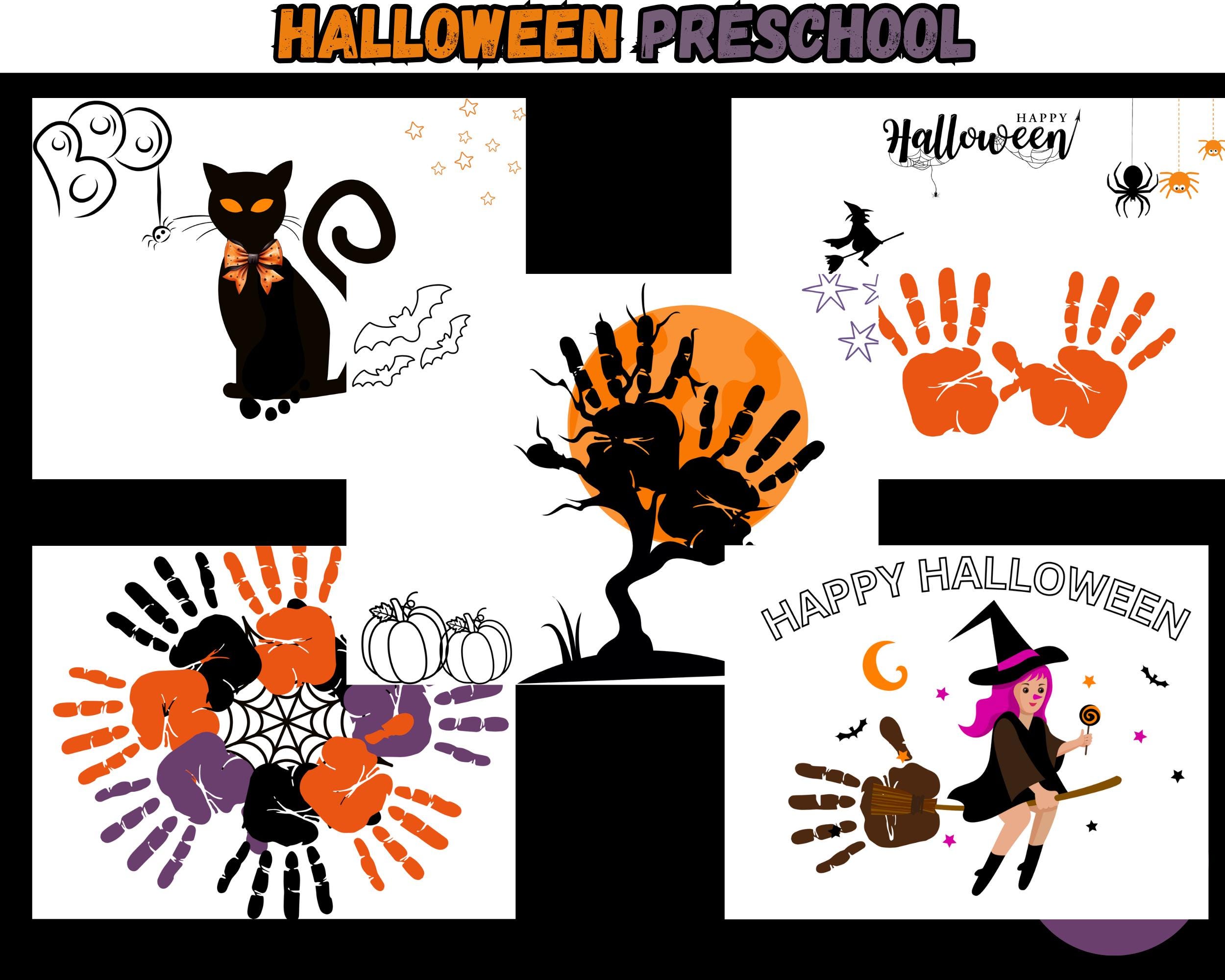 Halloween Handprint Art Bundle, Halloween Activity, Daycare Handprint ...