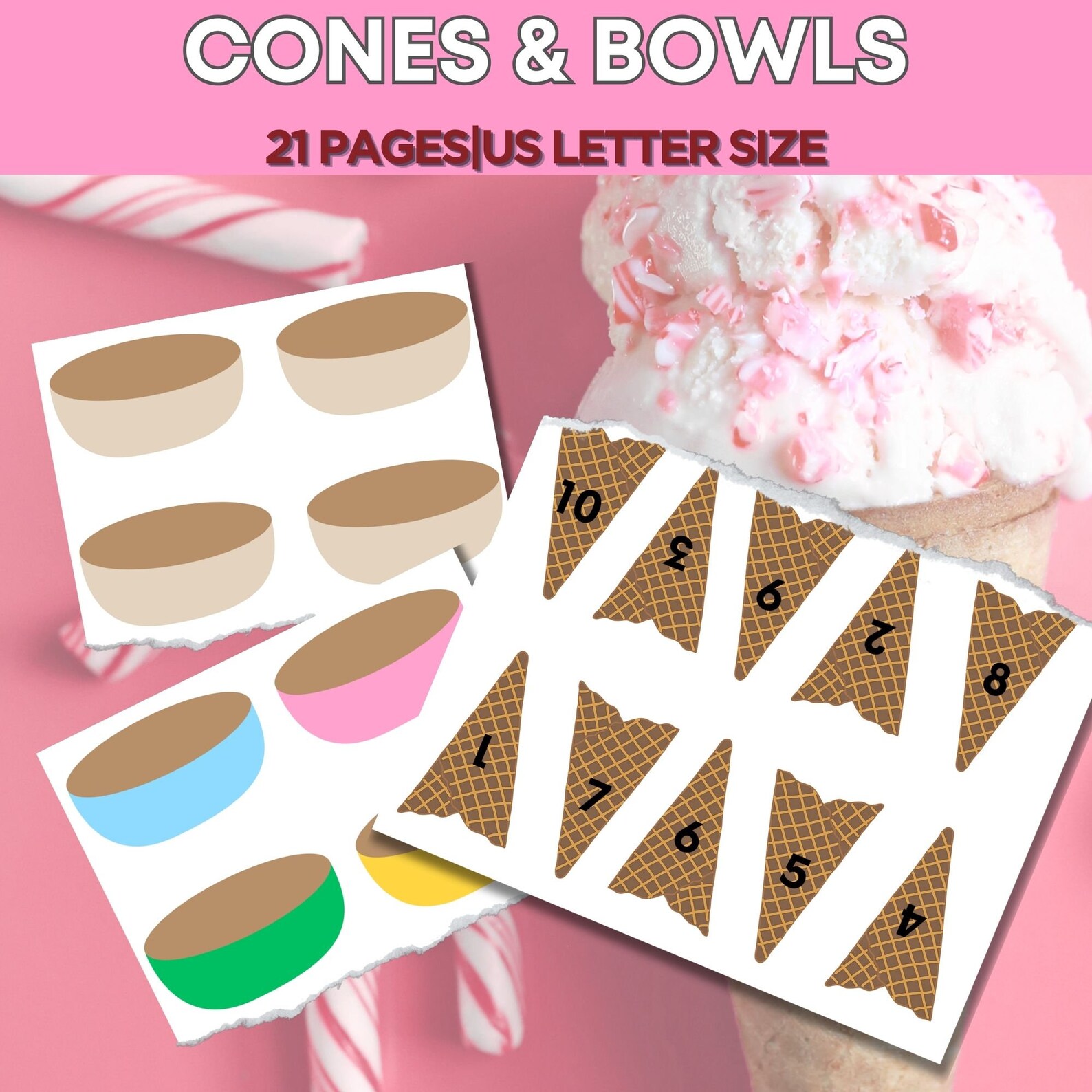 Ice Cream Counting Activity, Printable Game for Toddlers and ...