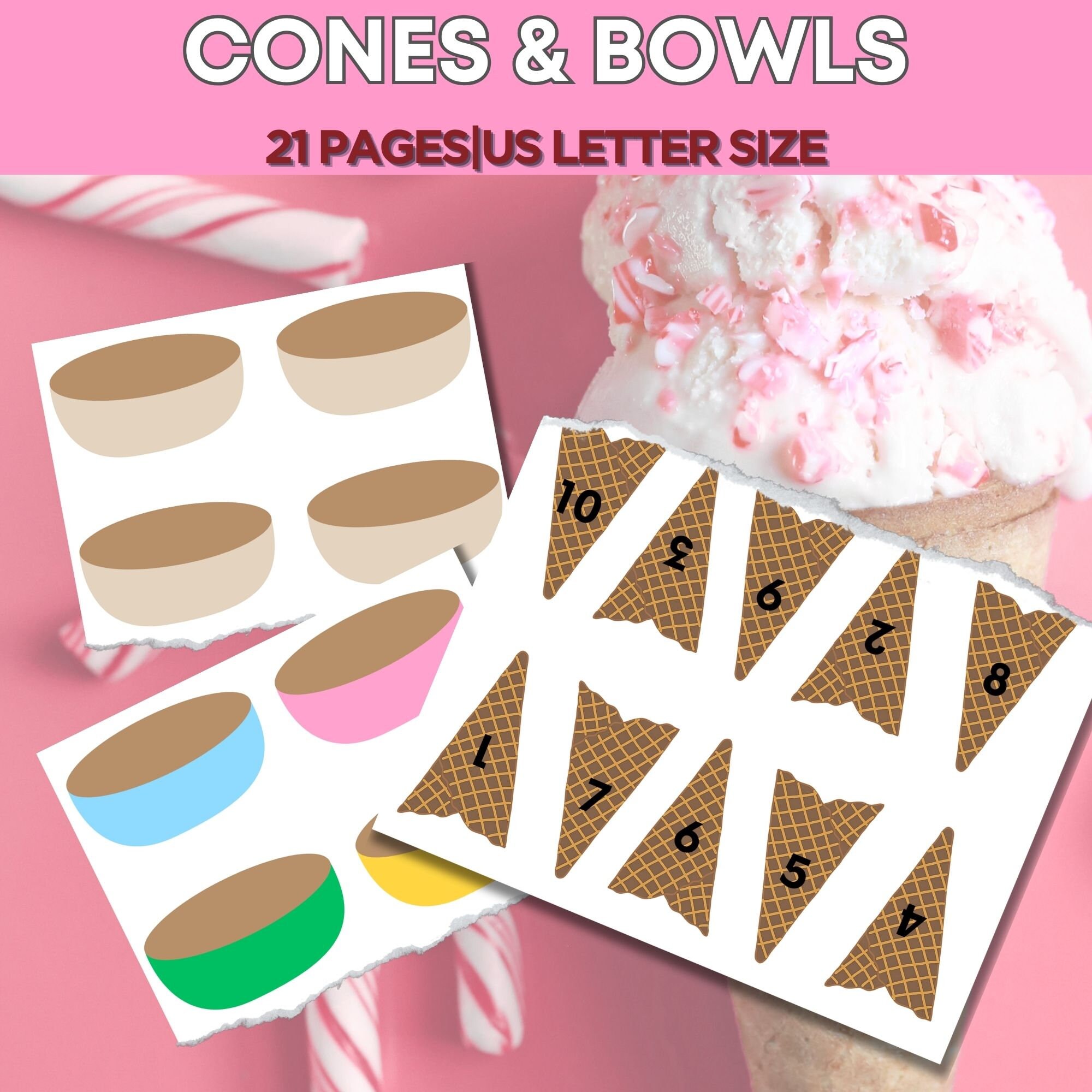Ice Cream Counting Activity, Printable Game for Toddlers and ...