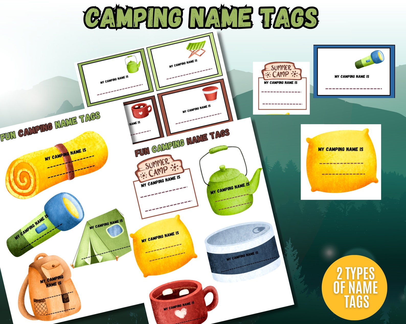 What's Your Camping Name, Camping Game Printable, Name Generator ...