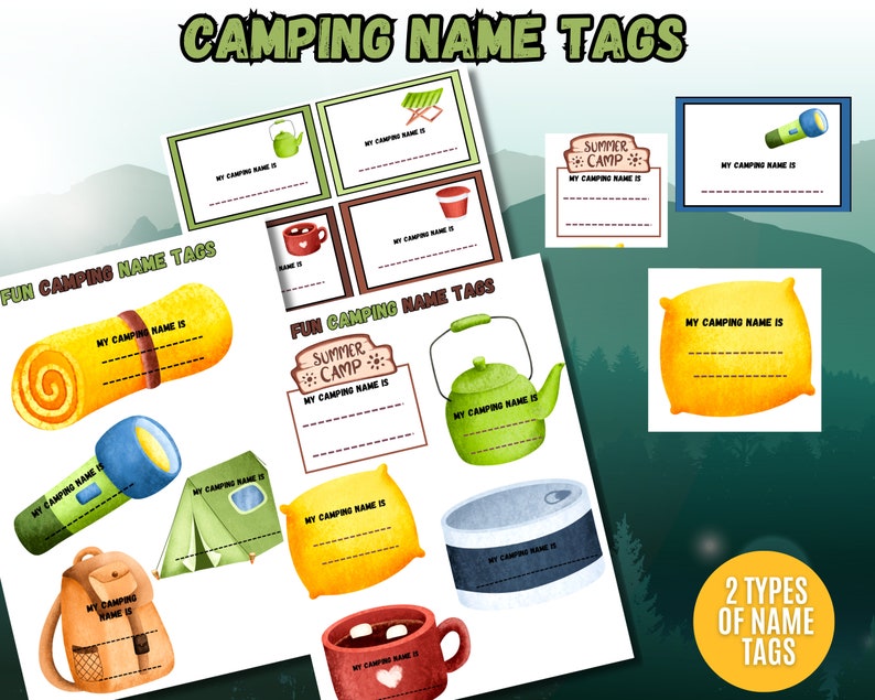 What's Your Camping Name, Camping Game Printable, Name Generator ...