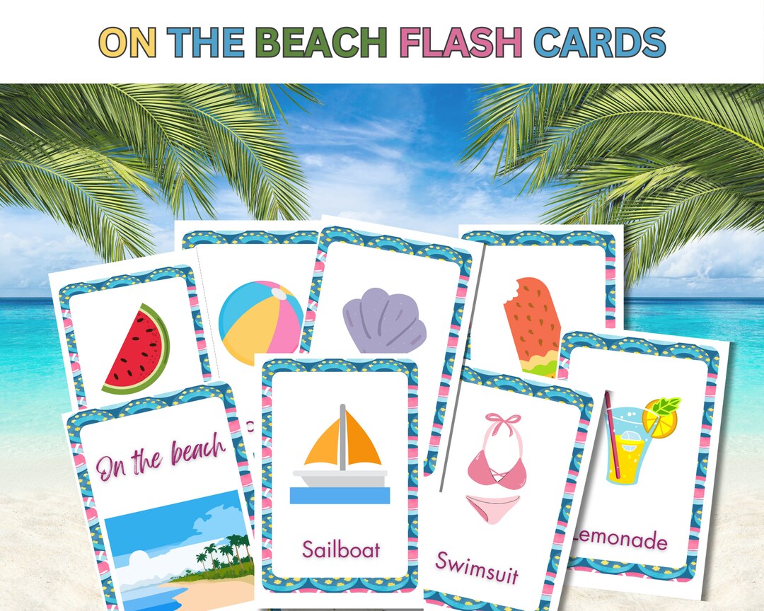 Beach Flashcards, 36 Preschool Printable Educational Ocean Cards ...