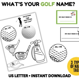 What's Your Golf Name Game With NAME TAGS + SIGN, Golfing Enthusiasts ...