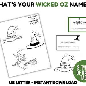 What's Your Wicked Oz Name Game, NAME TAGS + SIGN, Wicked Movie Musical ...