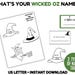 What's Your Wicked Oz Name Game, NAME TAGS + SIGN, Wicked Movie Musical ...