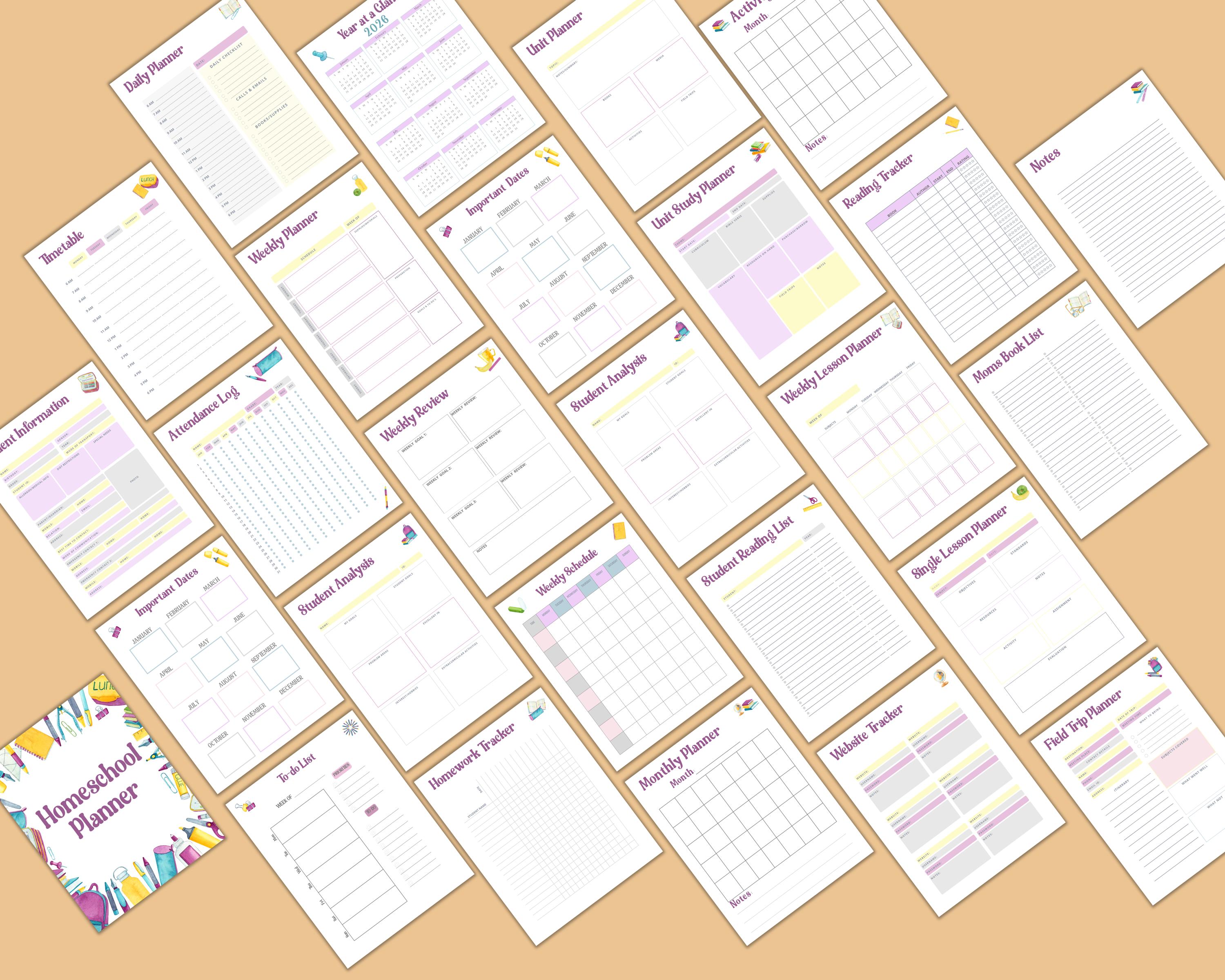 Printable Homeschool Planner, Homeschooler Mom Organizer Binder ...