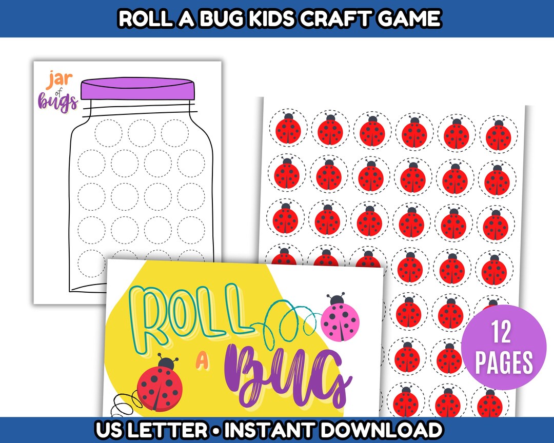 Rolling Dice Game Craft Activity, Roll a Bug for Kids, Insect Spring ...