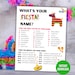 What's Your Fiesta Name Game NAME TAGS + SIGN, Cinco De Mayo Party Game ...