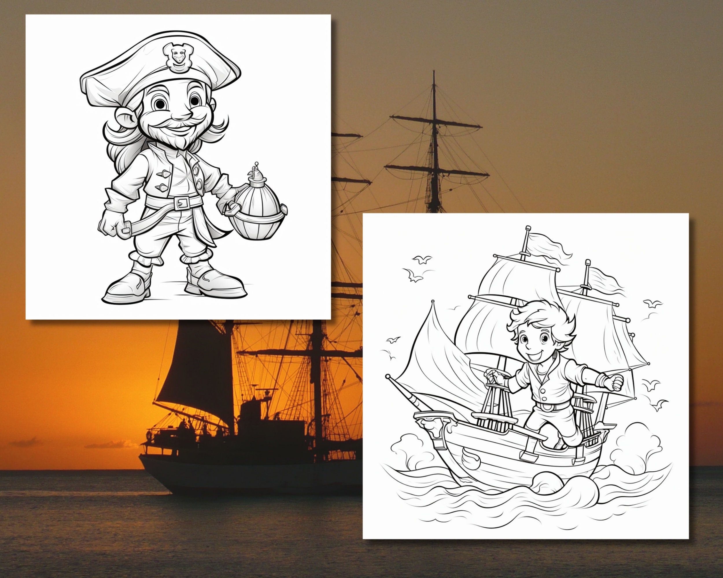 Pirate Coloring for Boys, Printable Pirate Activity Pages for Kids ...