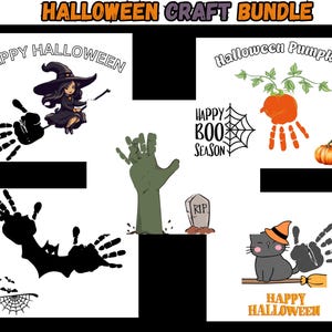 Halloween Handprint Art Bundle, Halloween Activity, Daycare Handprint ...