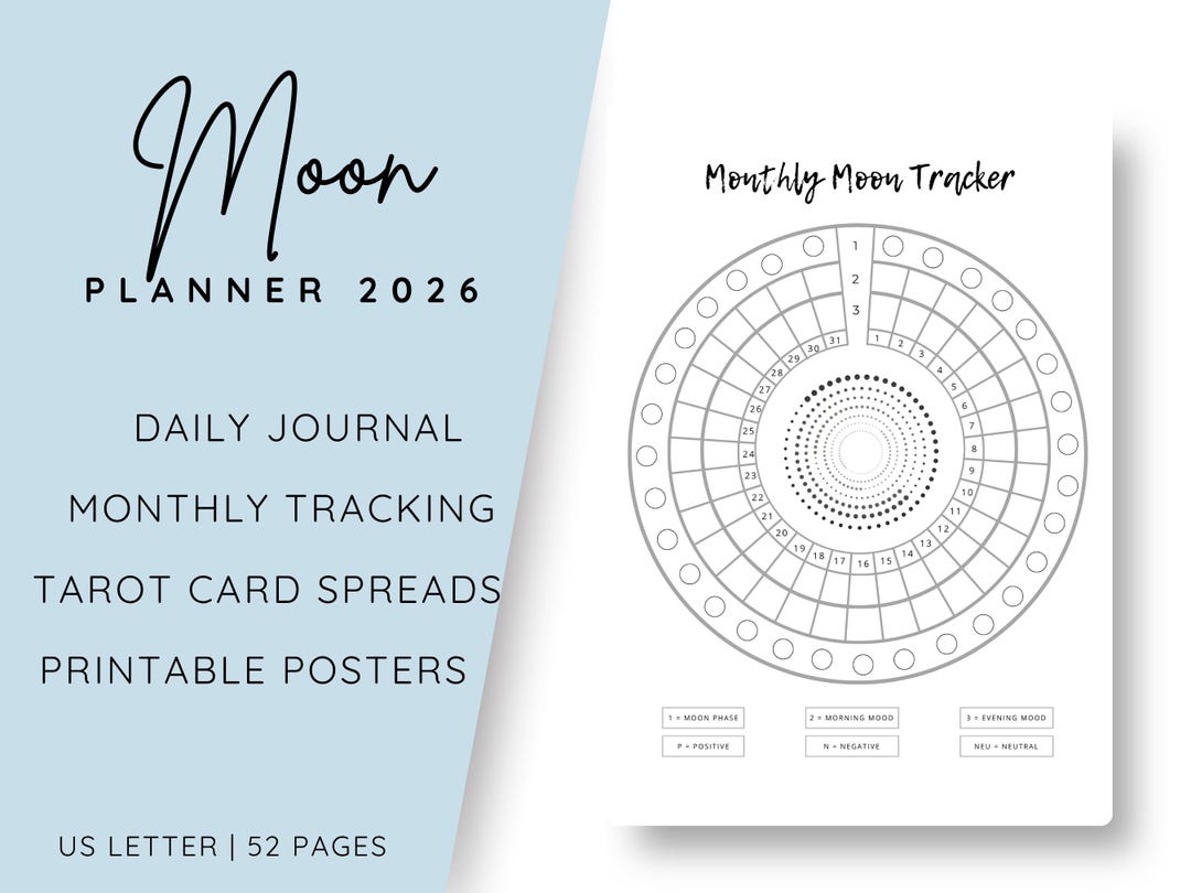 Moon Journal 2026, Moon Planner Printable PDF, Lunar Calendar - Etsy
