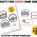 What's Your Burger Name Game NAME TAGS + Sign, BBQ Party, Cookout ...