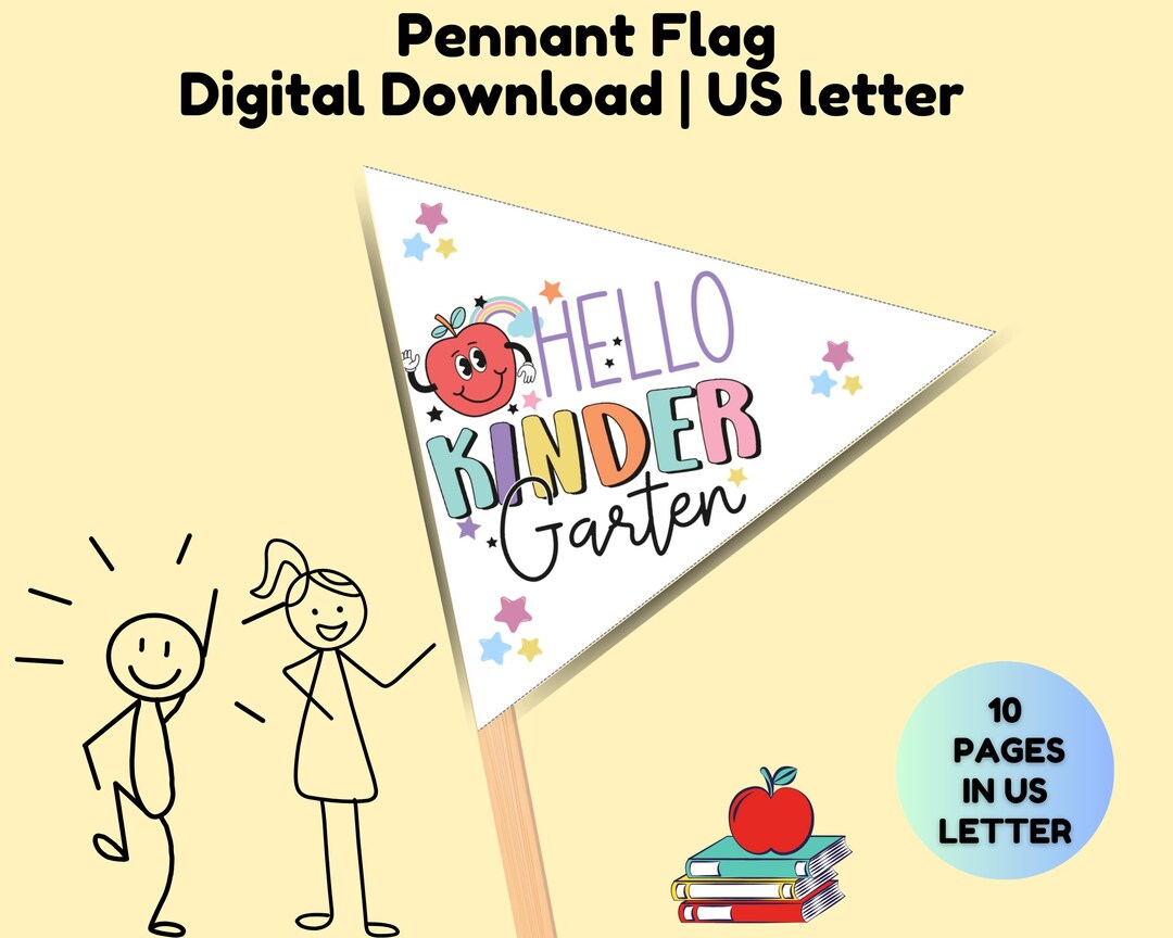 School Pennant, First Day of School Flags, Printable Back to School ...