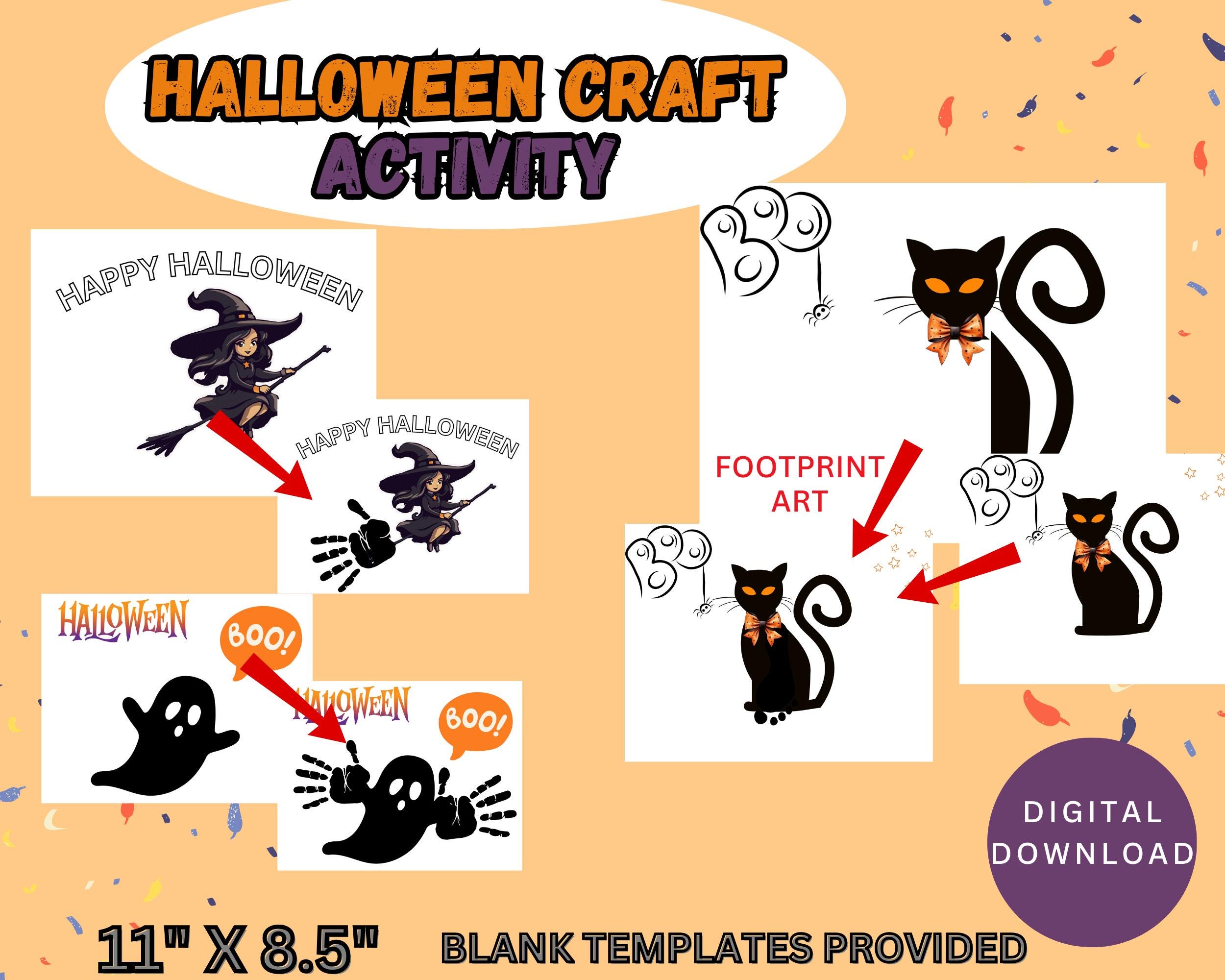 Halloween Handprint Art Bundle, Halloween Activity, Daycare Handprint ...