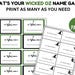 What's Your Wicked Oz Name Game, NAME TAGS + SIGN, Wicked Movie Musical ...