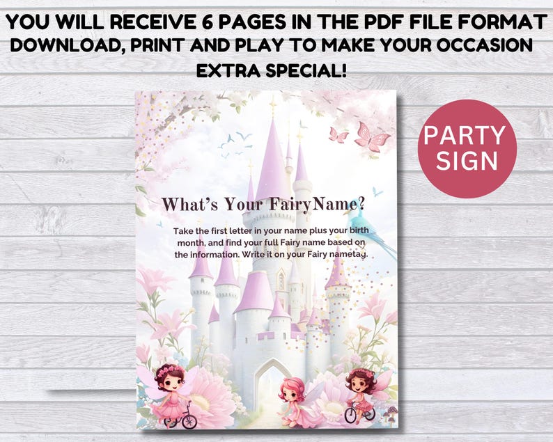 What's Your Fairy Name Game NAME TAGS + SIGN, Fairy-themed Birthdays ...