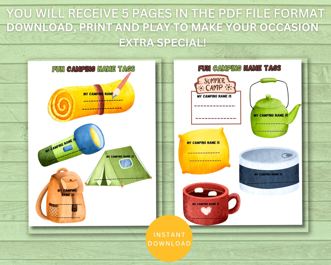 What's Your Camping Name, Camping Game Printable, Name Generator ...