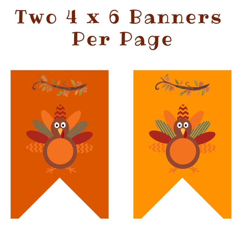 Happy Thanksgiving Banner Printable, Garland, Bunting, Fall Decor Sign ...
