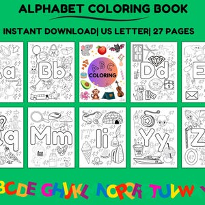 ABC Coloring Book, Preschool Printable Alphabet Pages, Toddlers Busy ...