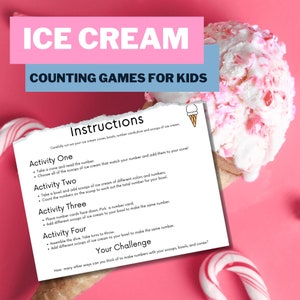 Ice Cream Counting Activity, Printable Game for Toddlers and ...