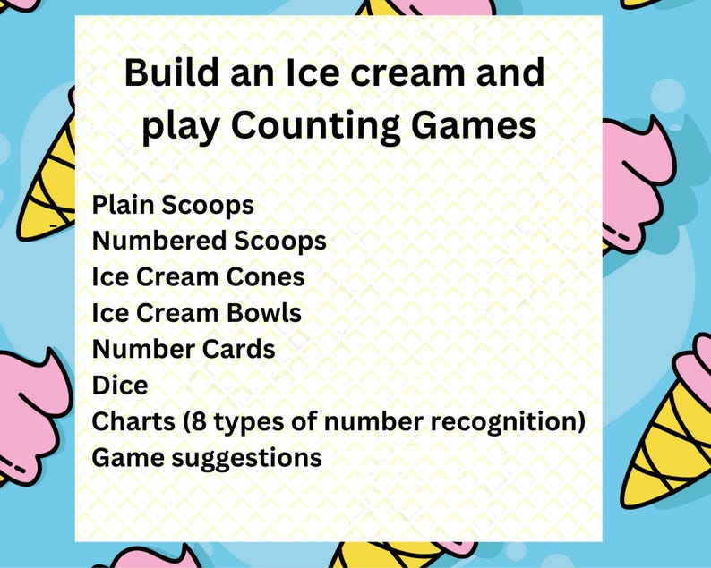 Ice Cream Counting Activity, Printable Game for Toddlers and ...