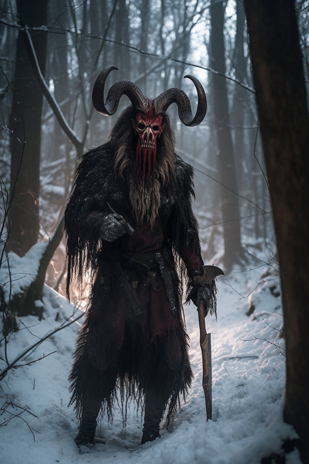 Pack of 10 Krampus With Stick Greeting Cards With Envelopes - Etsy