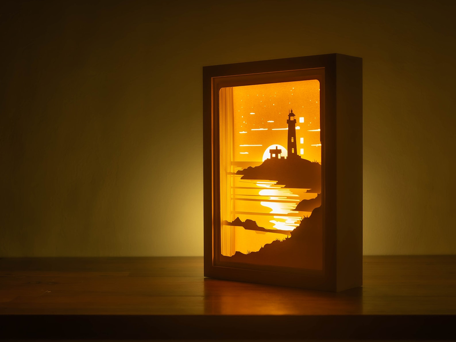 Lighthouse Shadowbox Template: 3D Layered Paper Light Box (SVG, PDF) - Etsy
