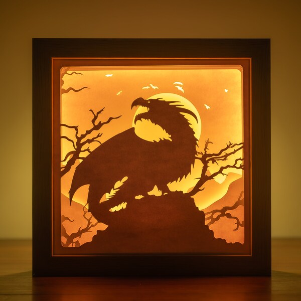 Dragon Lunar Shadow Box - Etsy