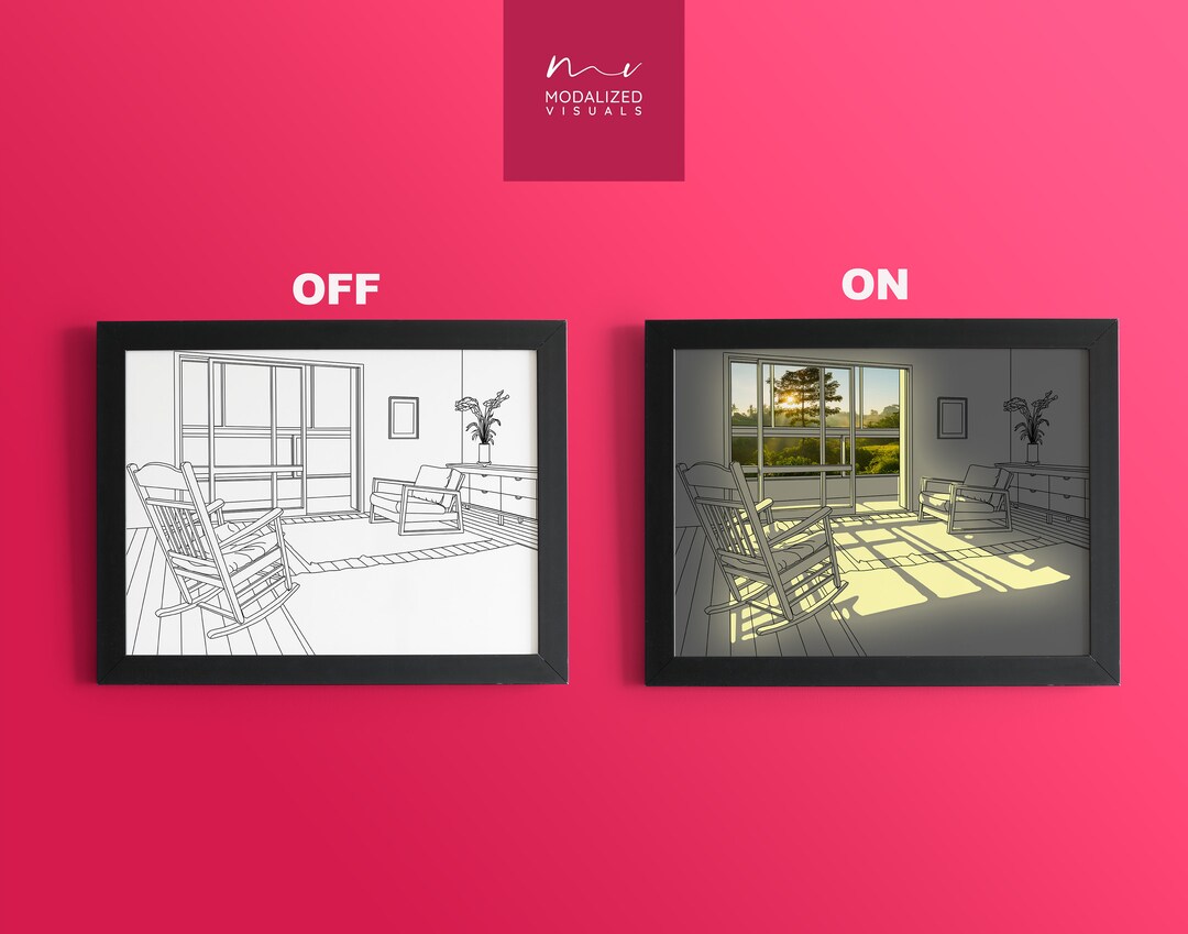 Instant Digital Download: LED Shadow Box Painting Template for DIY Art ...