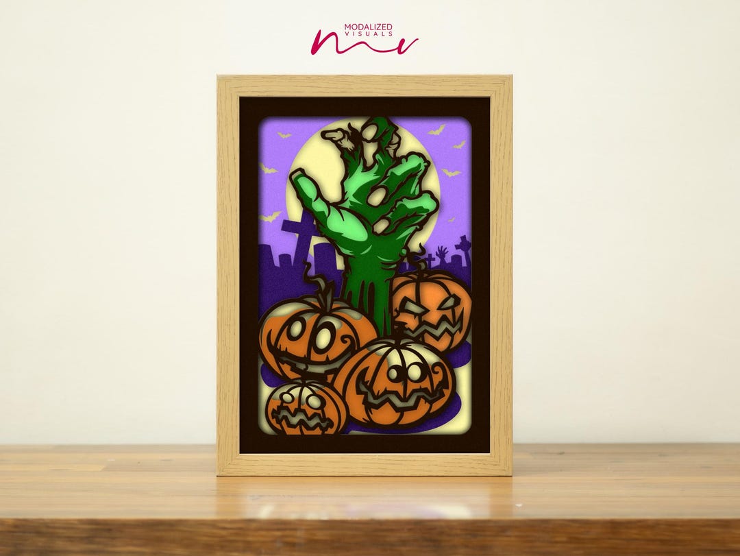3D Halloween Pumpkins Paper Cut SVG, Horror Squash Shadowbox Template ...