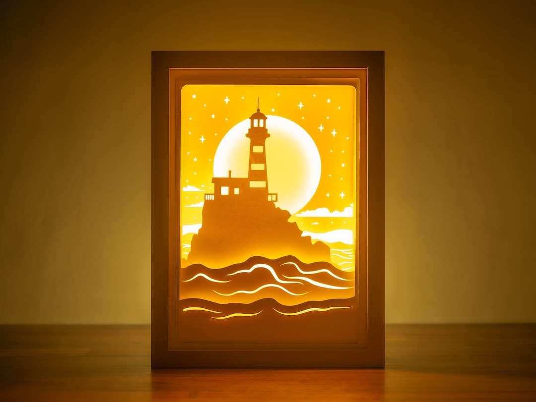 Lighthouse DIY Light Box Templates, Cricut Project for Lighthouse ...