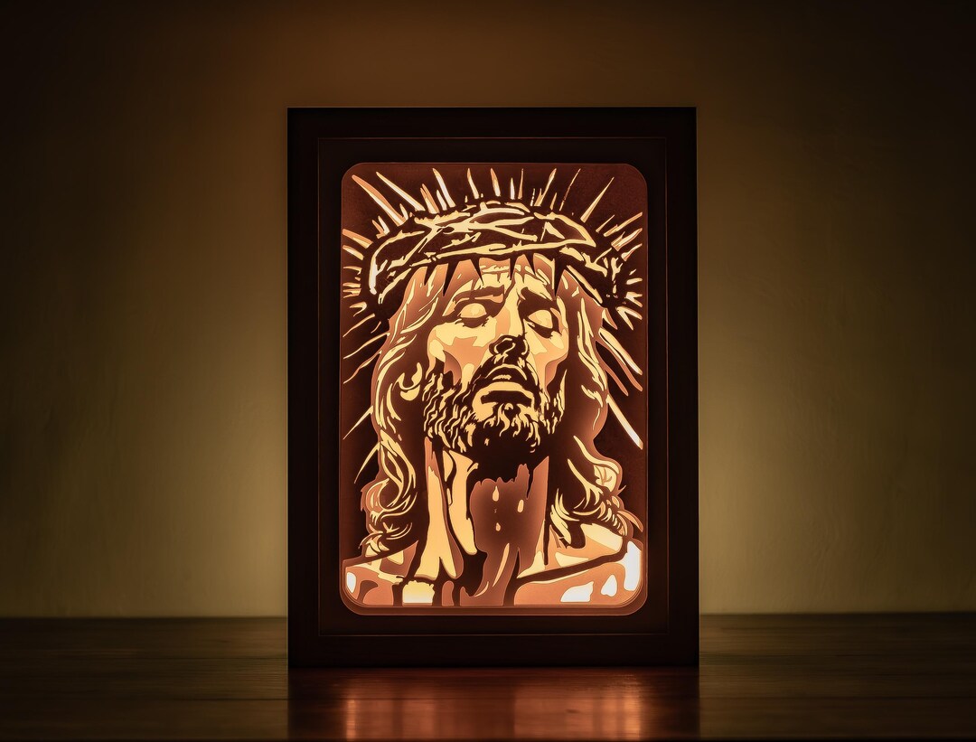 3D Jesus Lightbox Template, Almighty God Paper Cut SVG, Jesus Christ ...