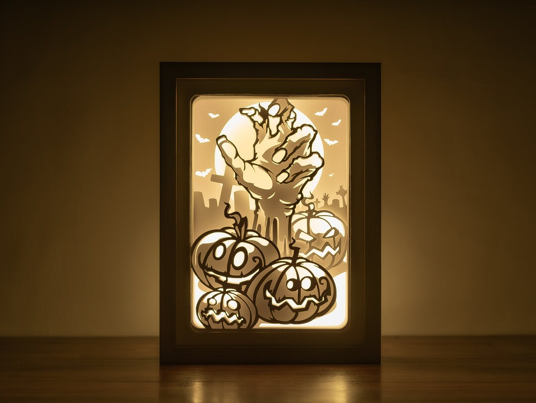 3D Halloween Pumpkins Shadowbox SVG, Horror Squash Paper Cut Template ...